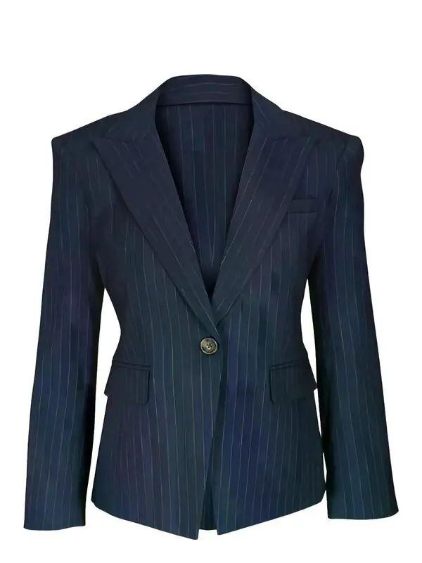 Veronica Beard Pinstriped One-button Blazer - Blue
