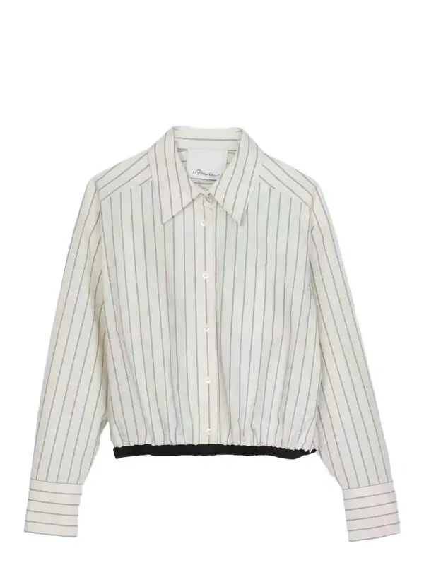 3.1 Phillip Lim Striped Cropped Shirt - Black
