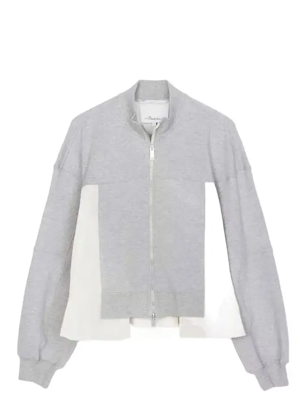 3.1 Phillip Lim Zip-up Panelled Sweater - Grey