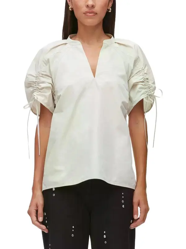 3.1 Phillip Lim V-neck Top With Drawstring - Neutrals