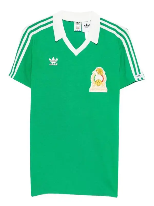 Adidas V-neck Striped T-shirt - Green