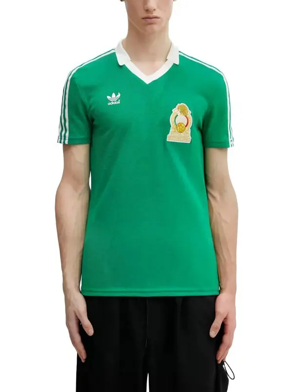 Adidas V-neck Striped T-shirt - Green