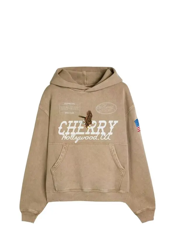 CHERRY LA Eagle-print Hoodie - Neutrals