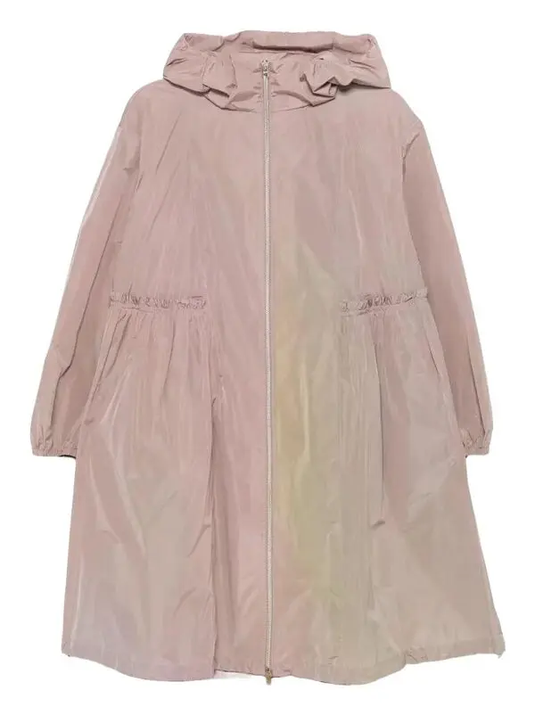 Herno Ruffled-trim Hooded Parka - Pink