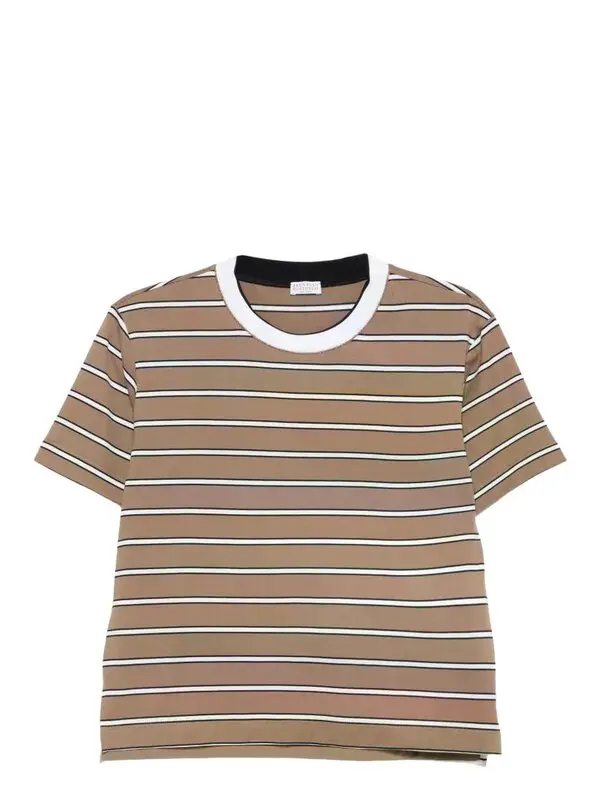 Brunello Cucinelli Striped T-shirt - Neutrals