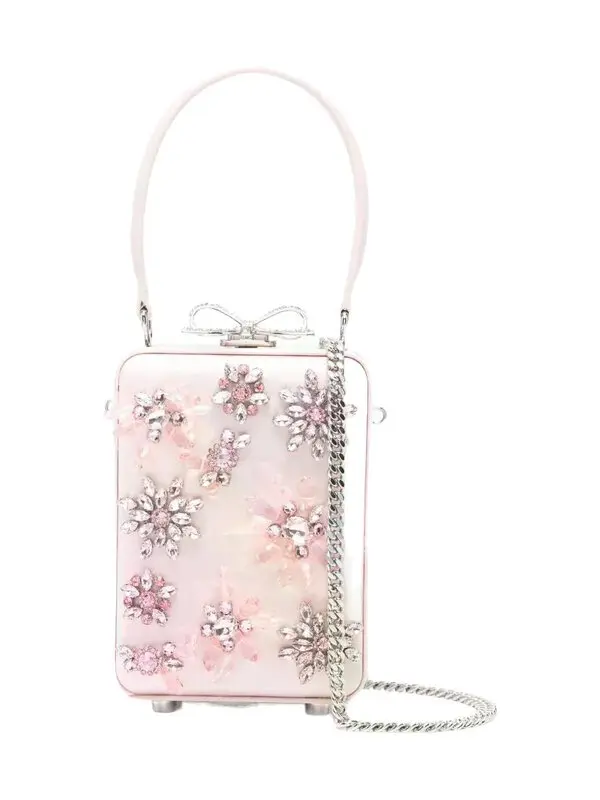 SELF-PORTRAIT Micro Floral-embellished Box Bag - Pink