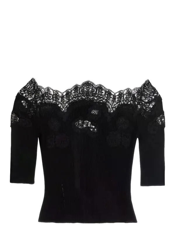 Ermanno Scervino Lace Cotton Top - Black