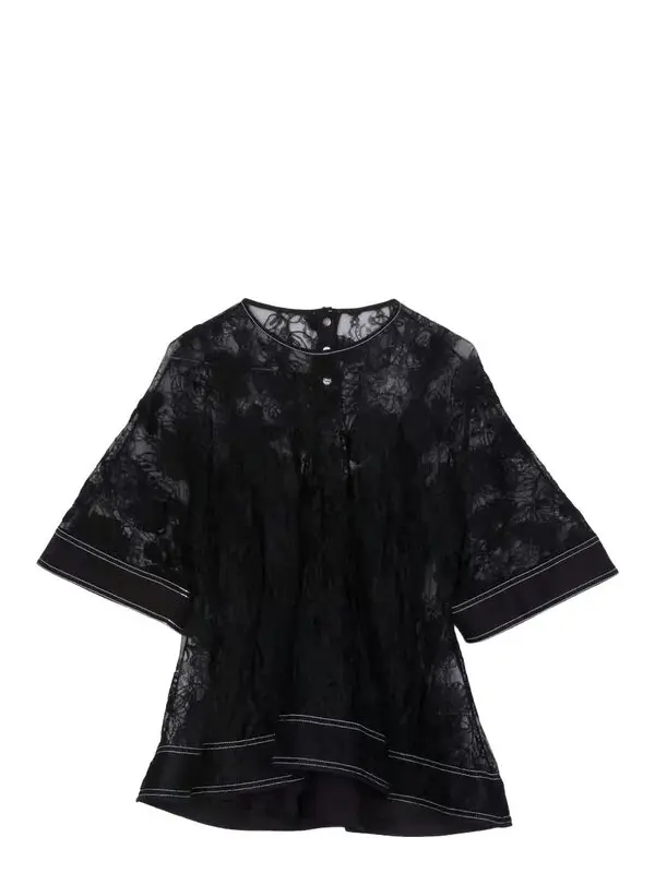 3.1 Phillip Lim Lace-appliqué Top - Black