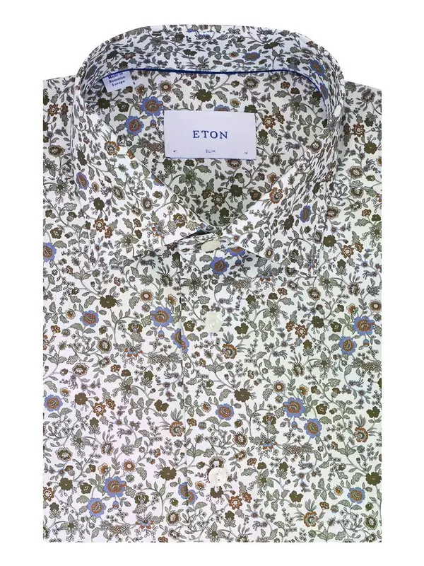 Eton Floral-pattern Shirt - Brown