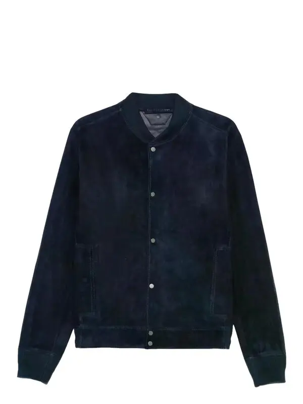 SALVATORE SANTORO Suede Bomber Jacket - Blue