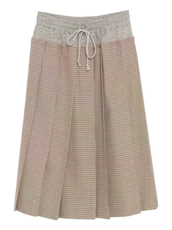 UNDERCOVERISM Pleated Drawstring Skirt - Neutrals