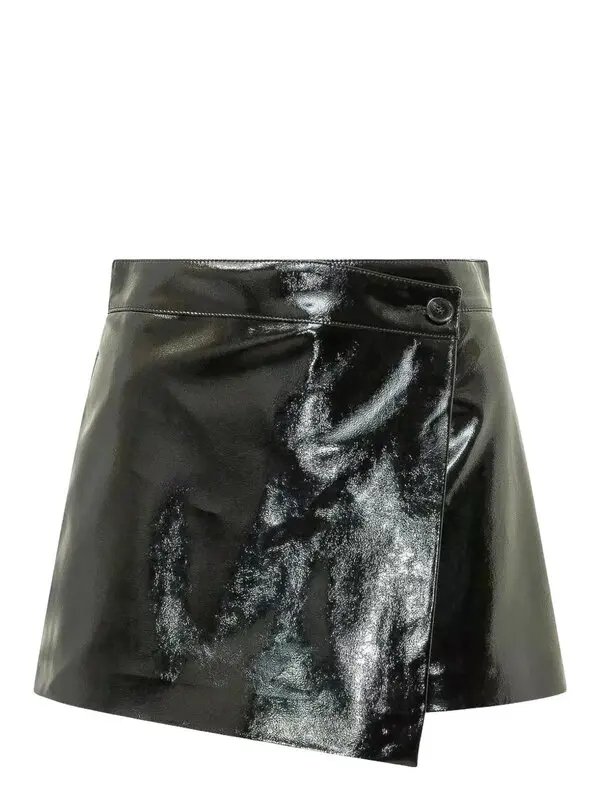 MSGM Glossy Wrap Shorts - Black
