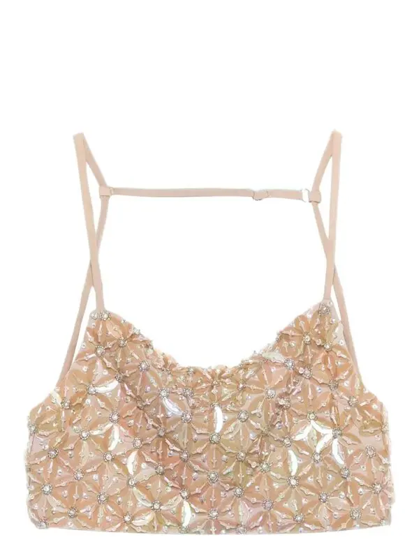P.a.r.o.s.h Embellished Cropped Top - Neutrals