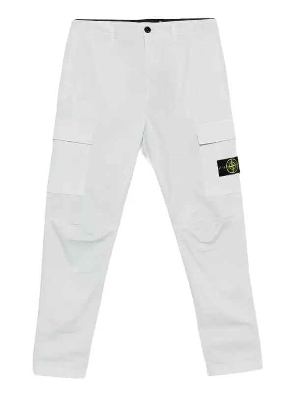 Stone Island Cargo Logo-patch Trousers - Blue
