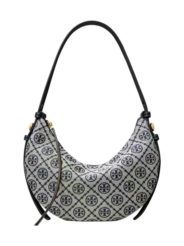 Tory Burch Patterned Half-moon Shoulder Bag - Grey