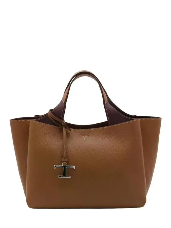 TOD'S Mini Textured Charm Tote - Brown