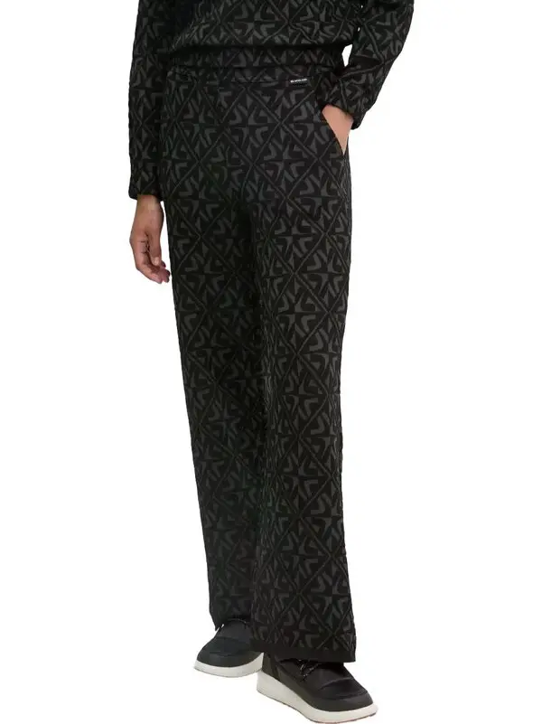 NEWLAND Geometric-pattern Trousers - Black