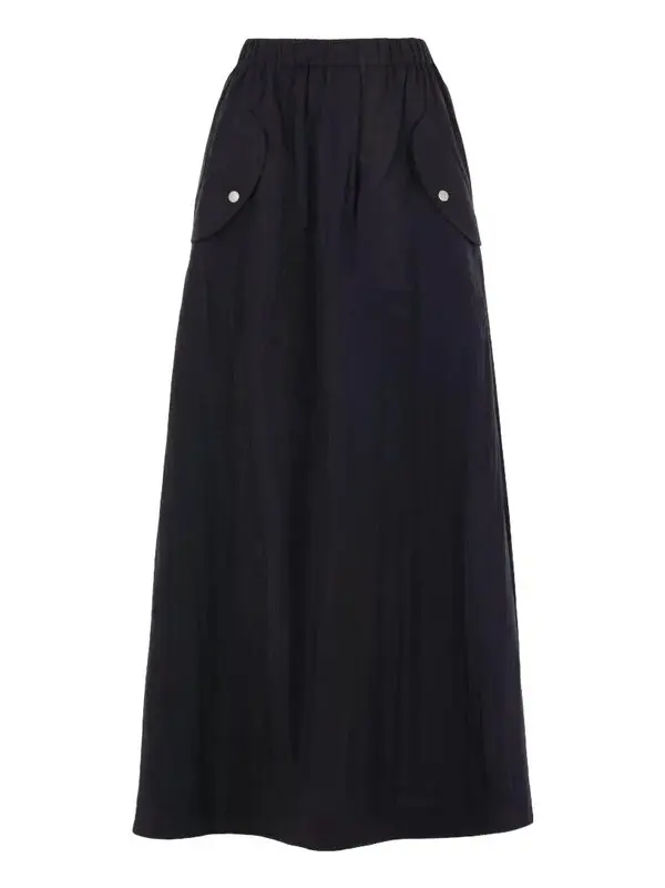 Co A-line Midi Skirt With Pockets - Black