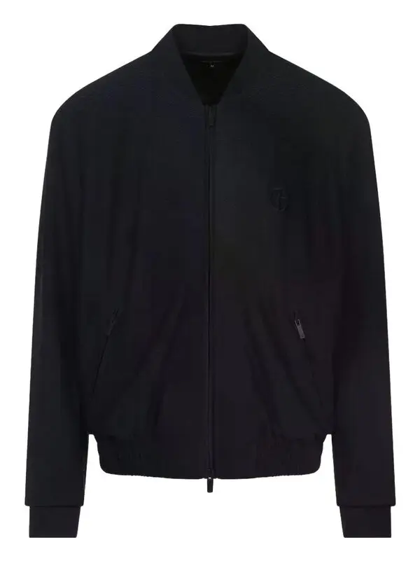 Giorgio Armani Textured Logo Jacket - Blue