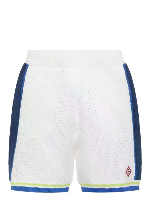 Casablanca Striped Logo Shorts - White