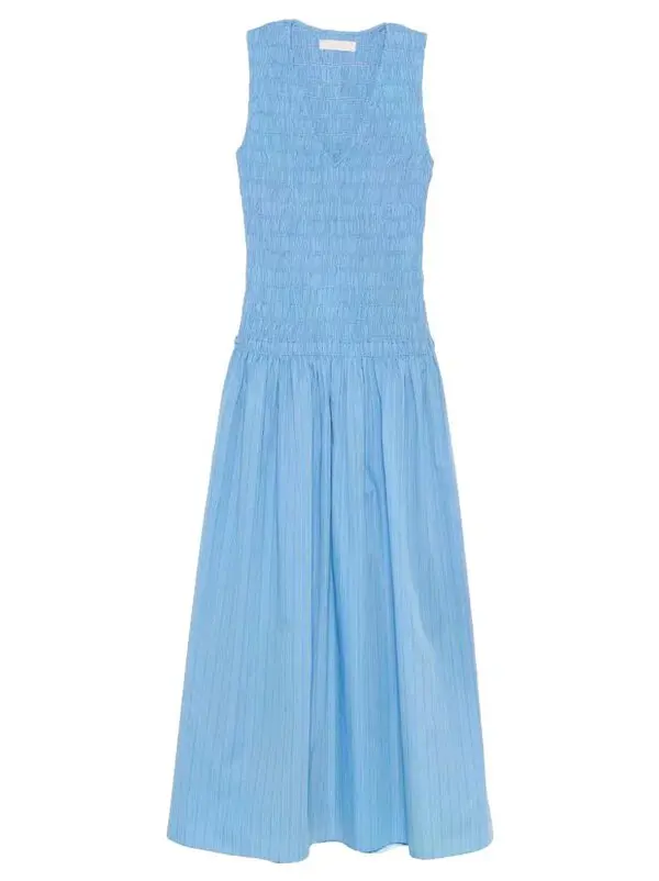 Faithfull The Brand Palomar V-neck Midi Dress - Blue