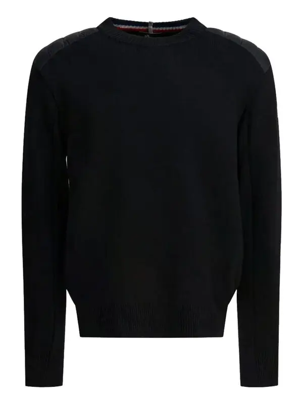 Moncler Shoulder-pad Crew-neck Sweater - Black