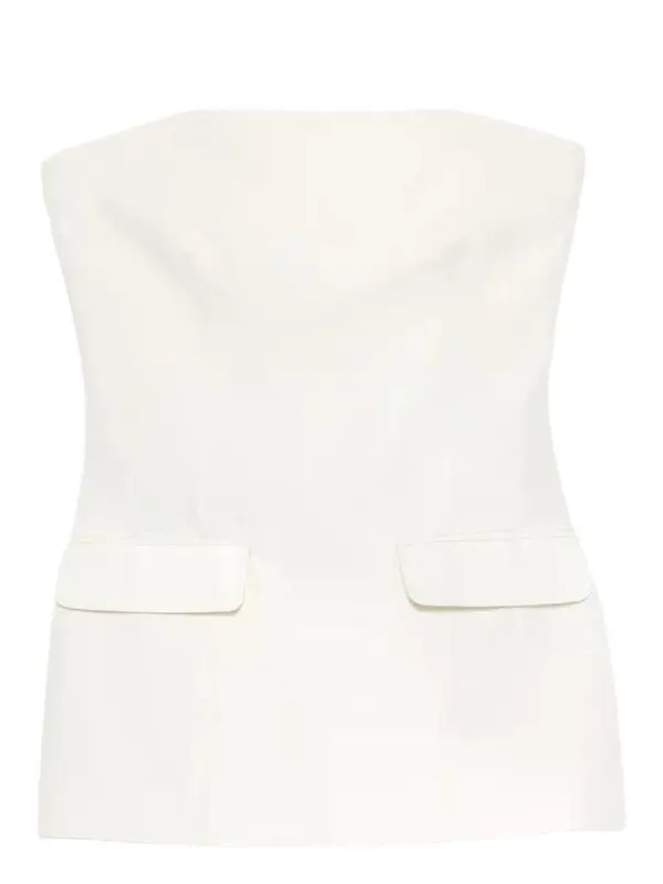 TOTEME Strapless Pocket Crepe Top - Neutrals