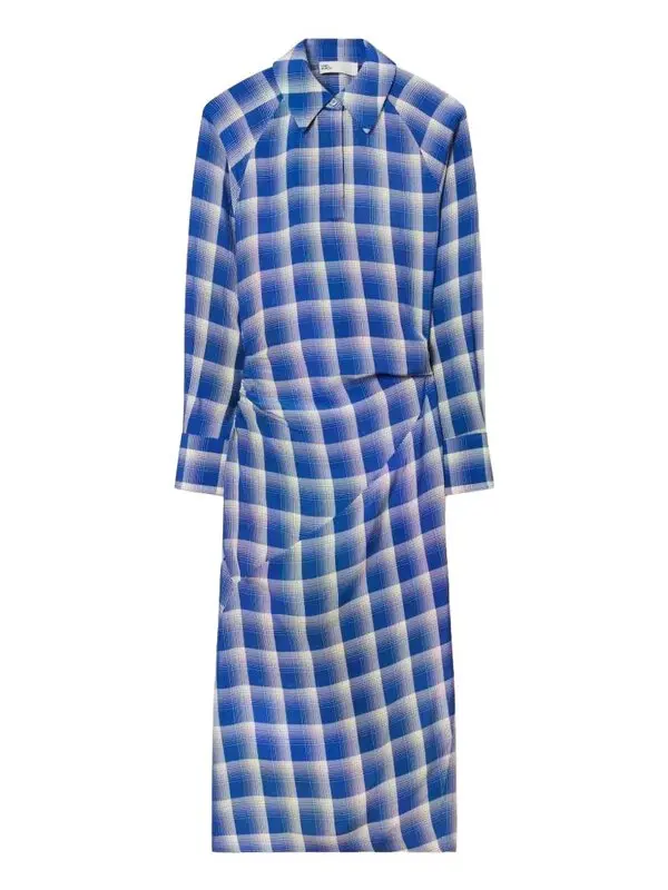 Tory Burch Shadow Plaid Shirtdress - Blue