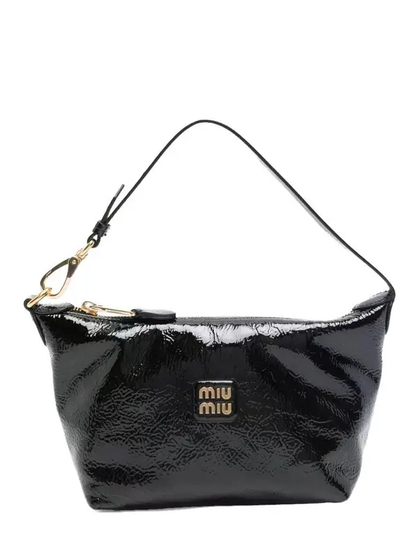 Miu Miu Naplak Patent-leather Tote Bag - Black