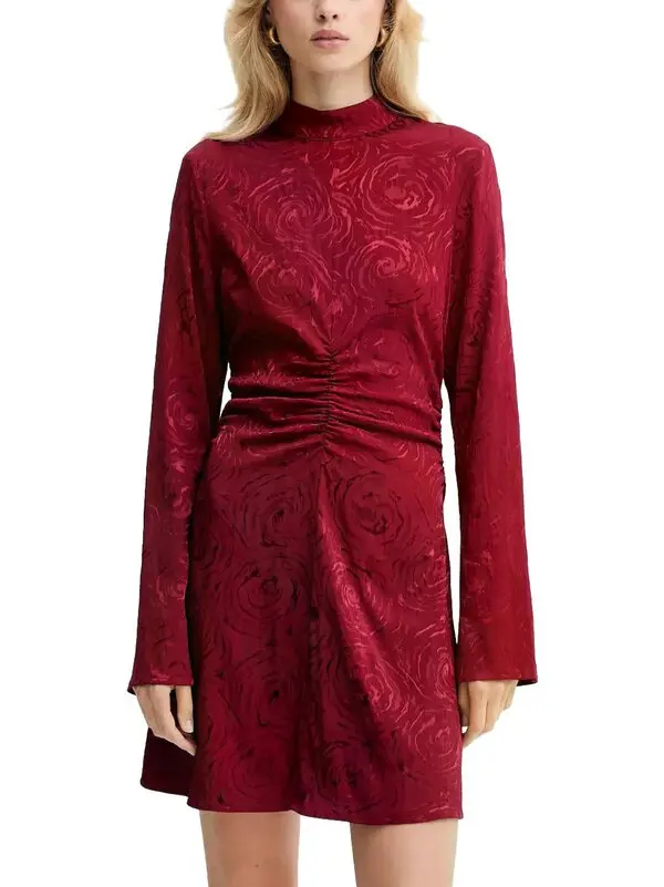 GESTUZ Roses Gathe-detail Mini Dress - Red