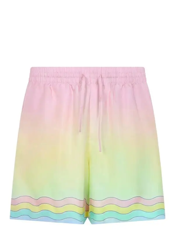 Casablanca Ombre Wave Silk Shorts - Pink