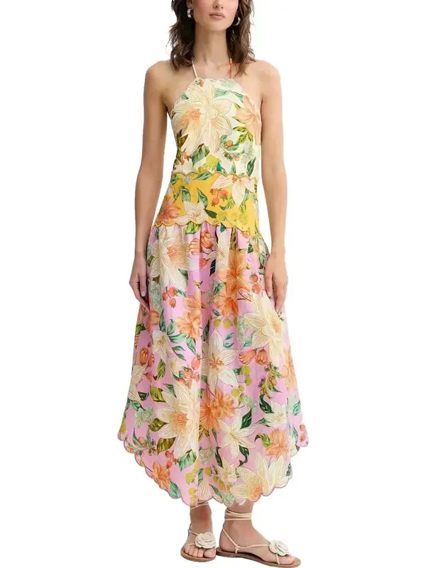 Farm Rio Guaragarden Floral-print Maxi Dress - Pink