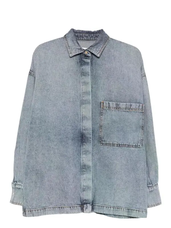 DARKPARK Button-down Shirt With Front Pocket - Blue
