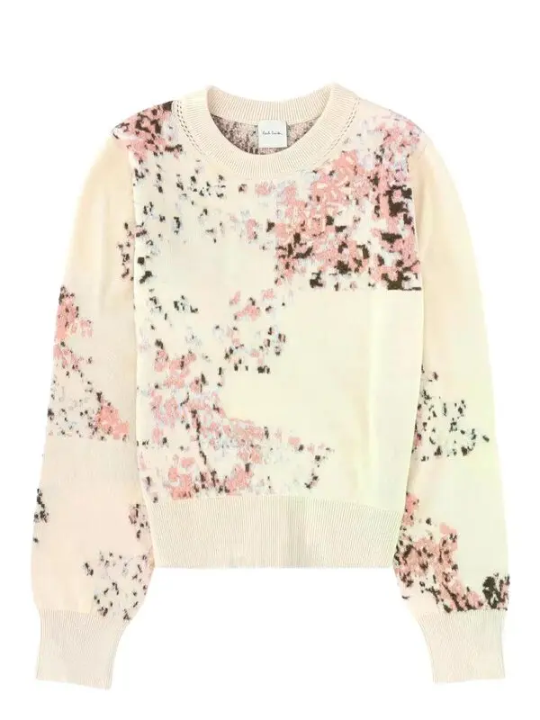 Paul Smith Floral-print Knitted Sweater - Neutrals