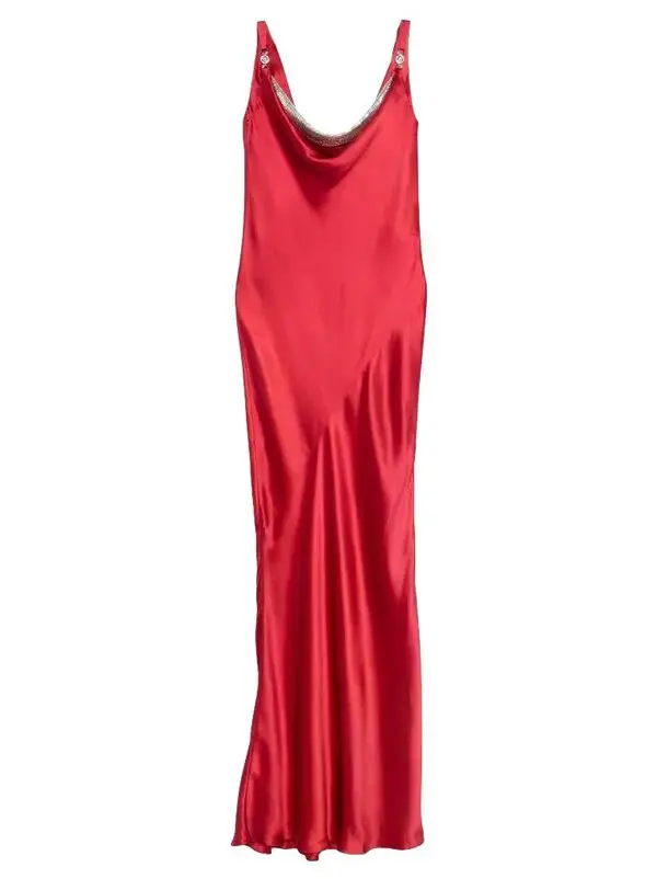 Versace Metallic-detail Gown - Red