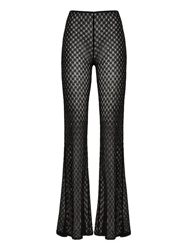 Missoni Flared Lamé Viscose Trousers - Black