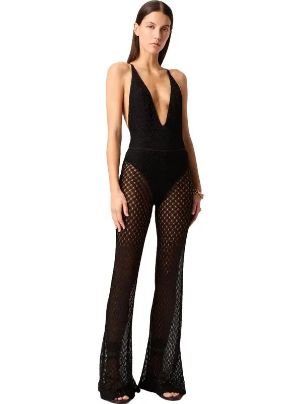 Missoni Flared Lamé Viscose Trousers - Black
