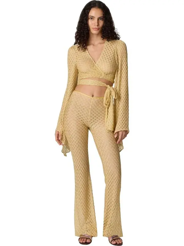 Missoni Flared Lamé Viscose Trousers - Gold