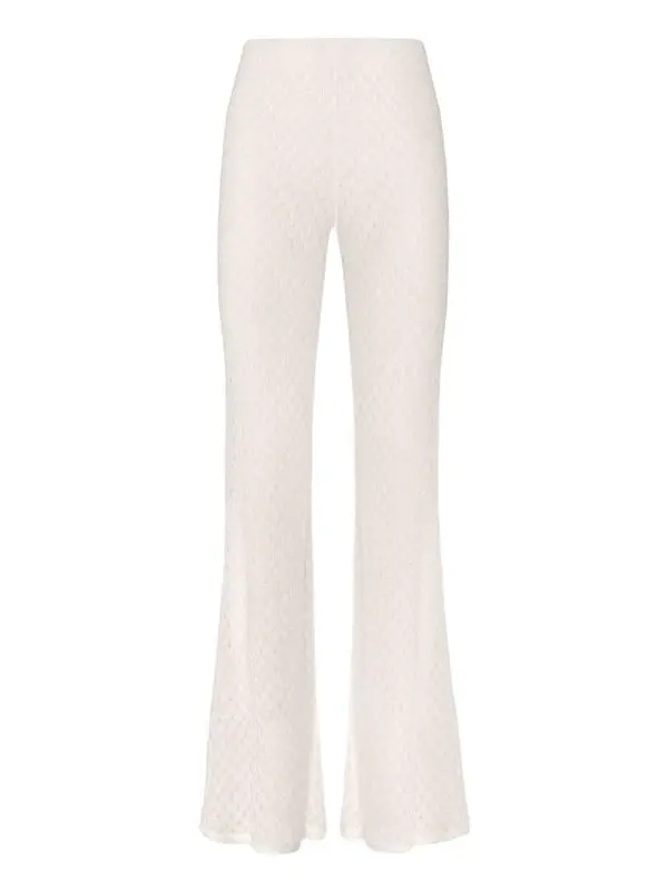 Missoni Flared Lamé Viscose Trousers - White