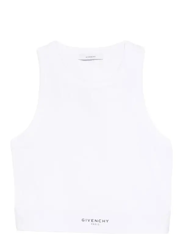 Givenchy Ribbed Logo-band Top - White