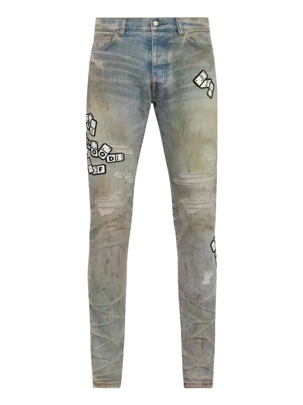 Amiri Applique Skinny Jeans - Blue