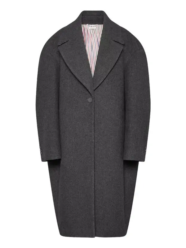 Thom Browne Melton Cocoon Coat - Grey
