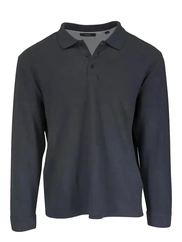 Vince Long-sleeve Polo Shirt - Grey