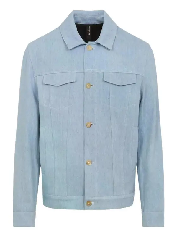 Kiton Cotton Jacket With Chest Pockets - Blue
