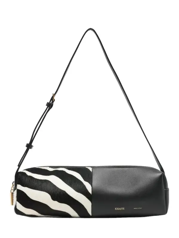 Khaite Zebra-pattern Panelled Shoulder Bag - Black