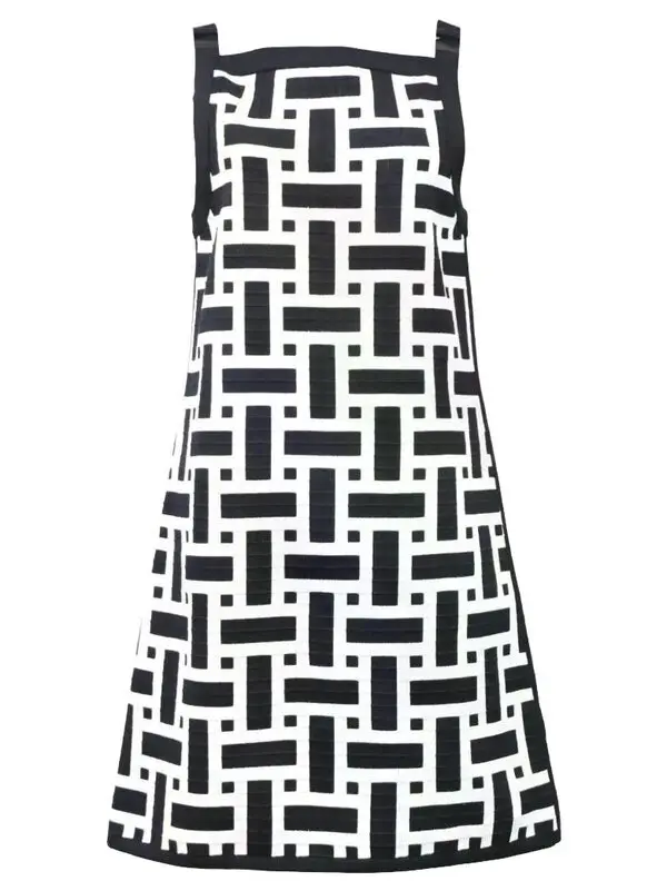 Hermès Geometric-pattern Mini Dress - White