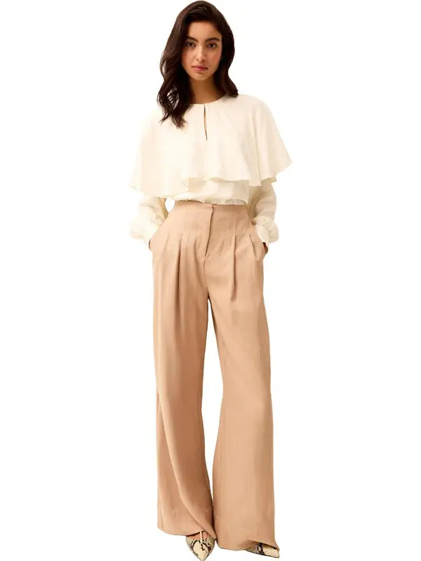 MARIE OLIVER Macbee Wide-leg Trousers - Sesame