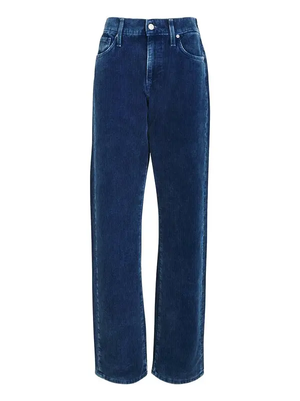 7 For All Mankind Corduroy Tess High-rise Straight Jeans - Blue