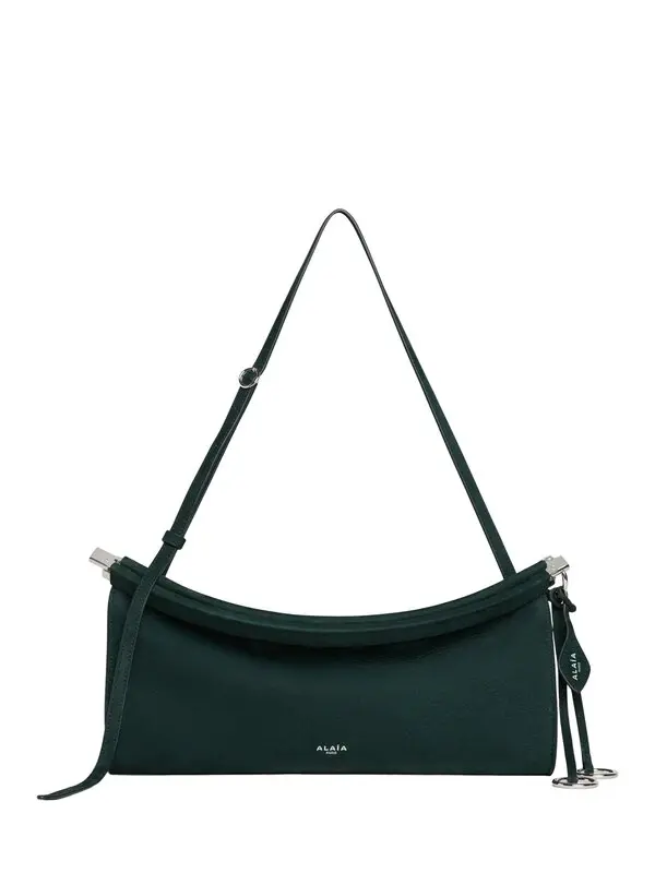 Alaïa Medium Suede Le Click East West Shoulder Bag - Green