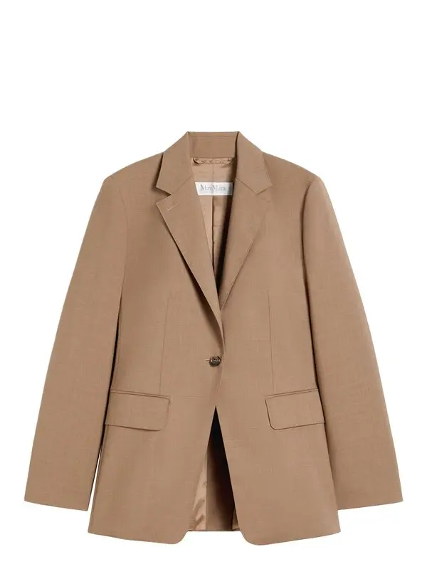 Max Mara Virgin Wool Single-breasted Blazer - Beige